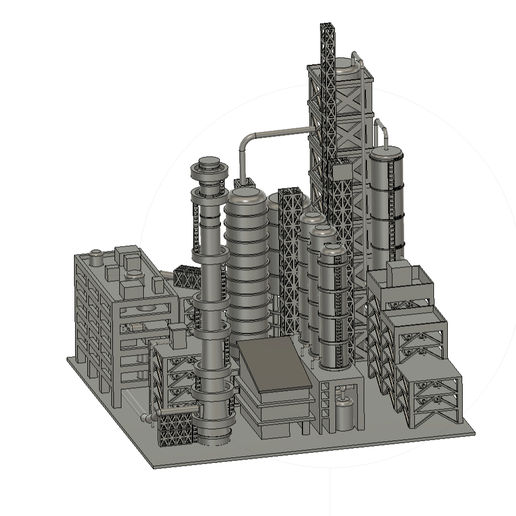 🌆 Advanced Petrochemical Integrated Refinery 3d model・ STL File for 3D ...