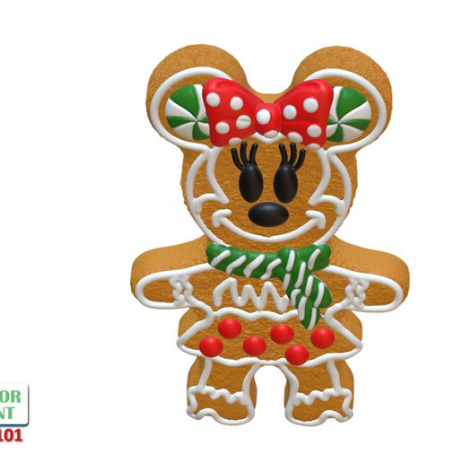 🎄 Christmas Gingerbread Minnie and pendant 3D Printable Model・Free 3D ...