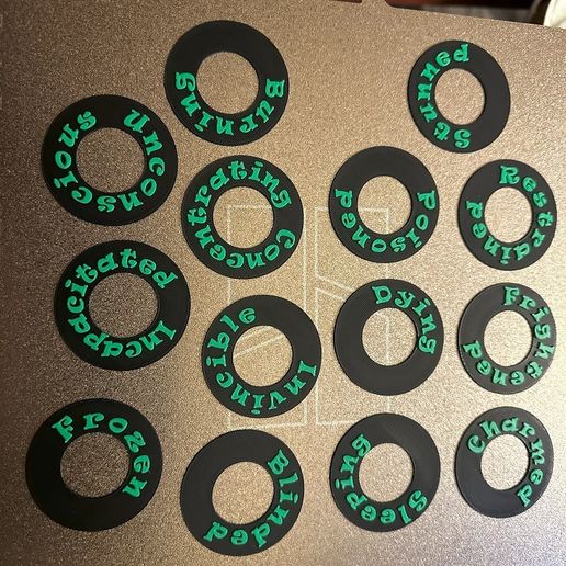 3MF file Dungun and Dragons Status Rings ♟ ・3D printer design to ...