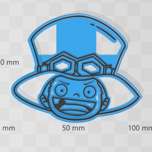 STL-Datei Sabo chibi ein Stück mugiwara Ausstecher 🍪 ・Modell zum ...
