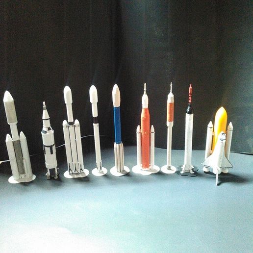 🛰 14 American Space Rockets Collection.・Free 3D File for ・Cults
