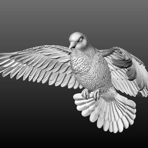 STL file Majestic Bird Dove in Flight Pendant 🐦 (OBJ)・3D printable ...