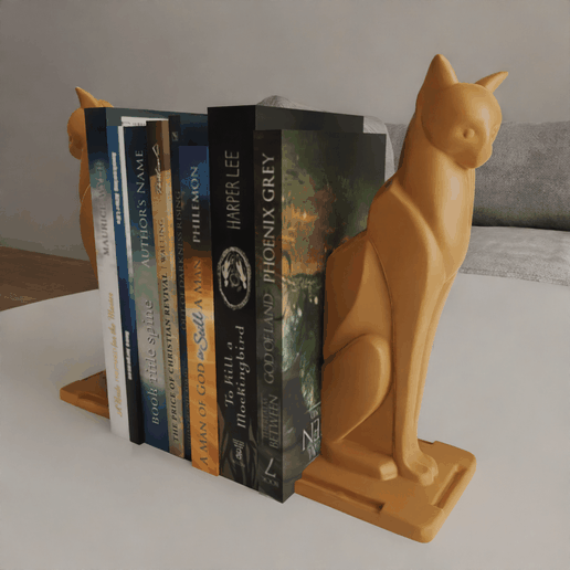 🐱 Elegant Cat Bookends 3D Model – STL File for Decoration・ STL File for ...