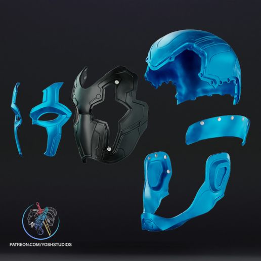 🪲 Blue Beetle Mask 3D File STL・ STL File for 3D printing・Cults