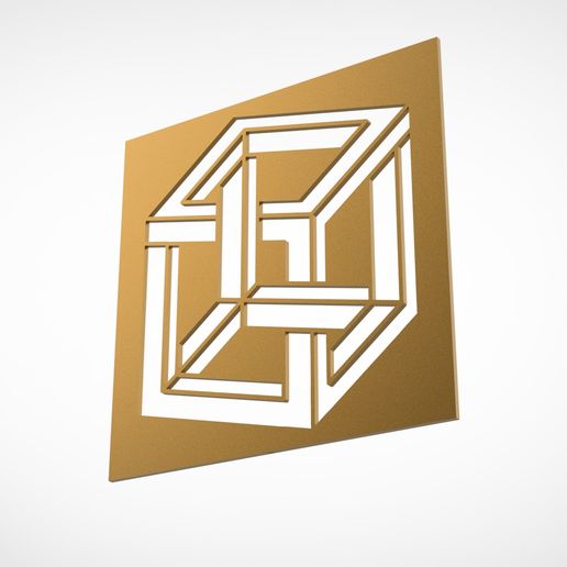 👾 Impossible Cube - Vector Files (DXF, SVG, PNG, EMF) for Cutting and ...