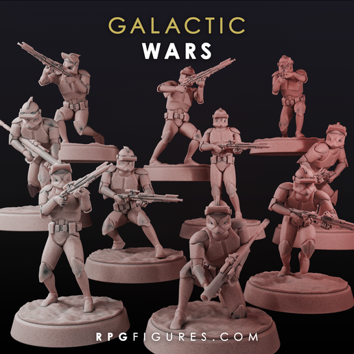 3D file Galactic Wars | Phase 1 Specialist Clone Troopers Platoon ⭐ ・3D ...