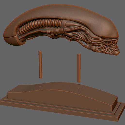 👽 Alien Head・ STL File for 3D printing・Cults
