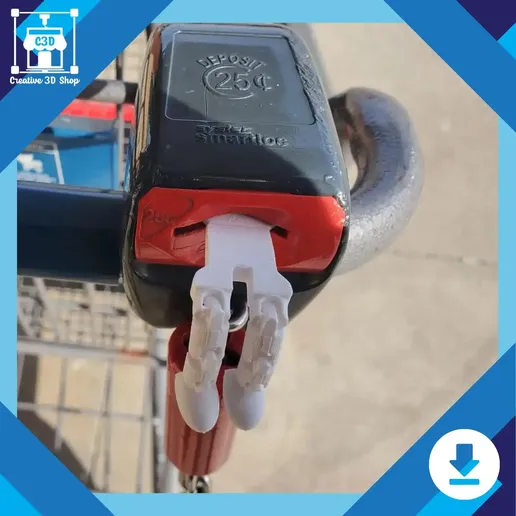 🛒 Articulated Cart Keeper STL File – 3D Printable Aldi Quarter Holder ...