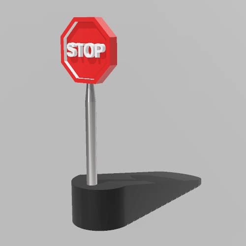 Download STL file Door Stop with Stop Sign • Design to 3D print • Cults