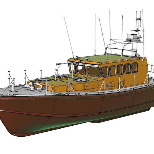 🚢 Mersey class lifeboat rc 1:16 scale・ STL File for 3D printing・Cults