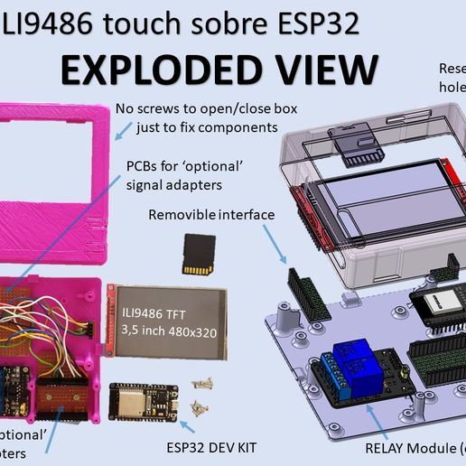 📦 TFT ILI9486 with ESP32 case・Free STL File for ・Cults