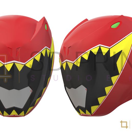 🦖 Power Rangers Dino Charge Red Ranger helmet・ STL File for 3D printing ...