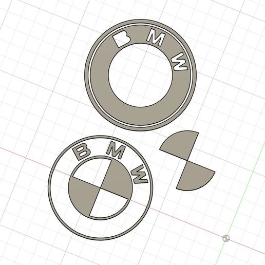 🚗 BMW 3 parts logo・Free STL File for ・Cults