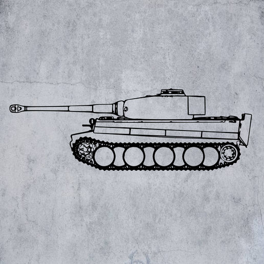 STL file TIGER 1 TANK #1 | 2D WALL ART 🐅 (SVG)・Model to download and 3D ...