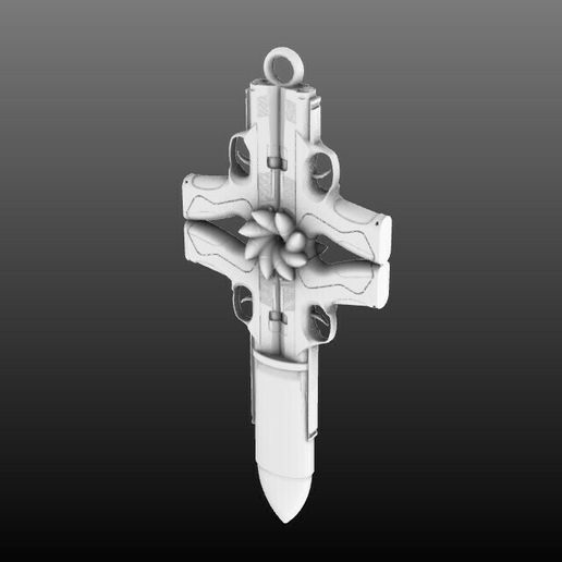 Sacred Defender Cross Pendant A Fusion of Faith and Fortitude・ STL File ...