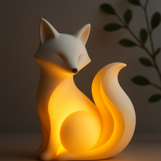 🦊 Elegant Fox Lamp – Minimalist Glowing Fox Night Light – 3D Printable ...