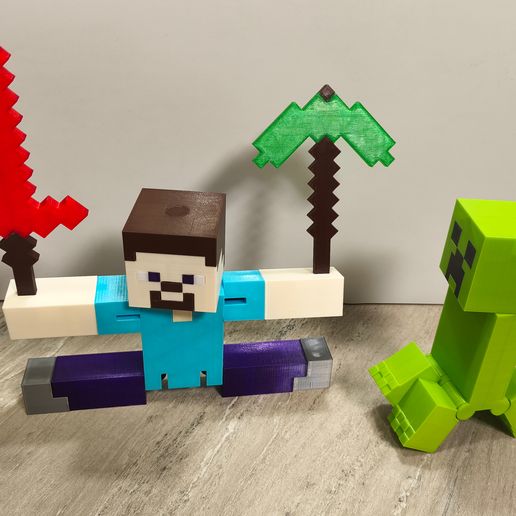 🦸 Minecraft Steve Articulated・3D Print・Cults