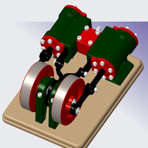 🎠 2 Cylinder Sliding Valve Engine・Free 3D File for ・Cults