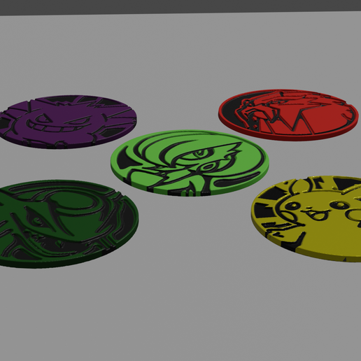 🐉 Pokemon Coins・ STL File for 3D printing・Cults