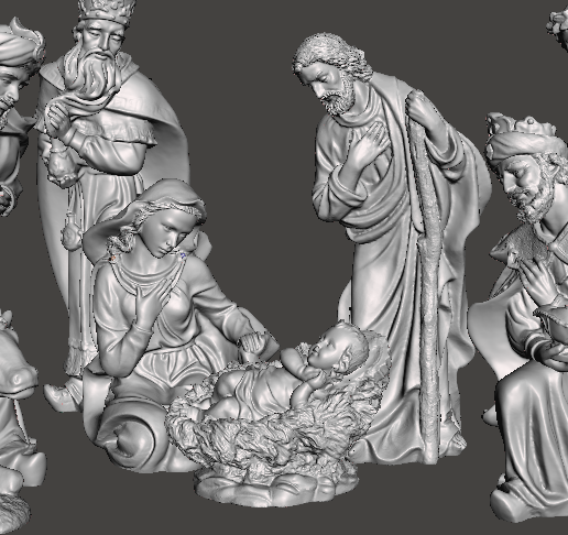 🎄 christmas crib, nativity scene, 9 figures, nativity・ OBJ File for 3D ...