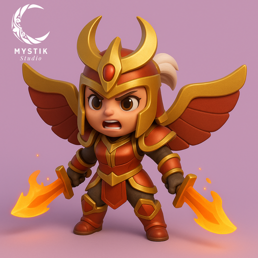 👾 Legion Commander - Dota 2 Chibi Cartoon 3D | Collectible 3D Print ...