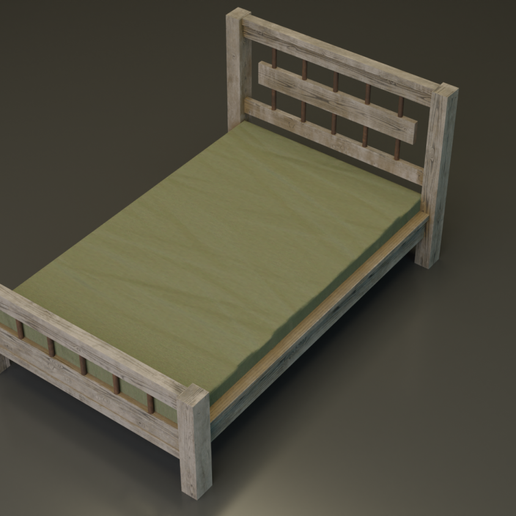 3D file Wooden Bed 🪵 ・3D printable design to download・Cults