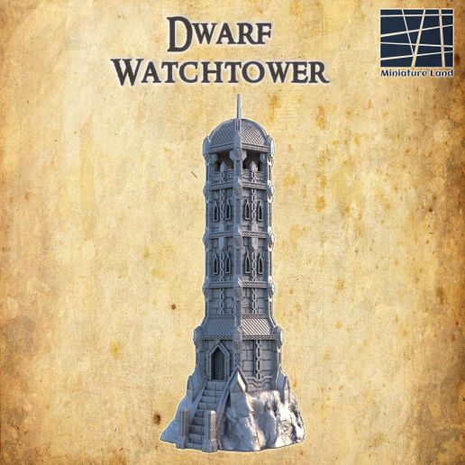 STL file Dwarf Watchtower 28 mm Tabletop Terrain 🎲 ・Model to download ...