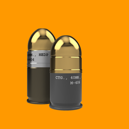 🔫 40mm Grenade - M406・Free STL File for 3D printing・Cults