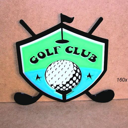 🏌️ Club, Golf, sign, signboard, sign, logo, print3d, ball, ball, grass ...