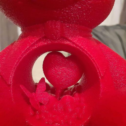 3D printable Valentine´s Teddy Bear Ornament printed in place without ...