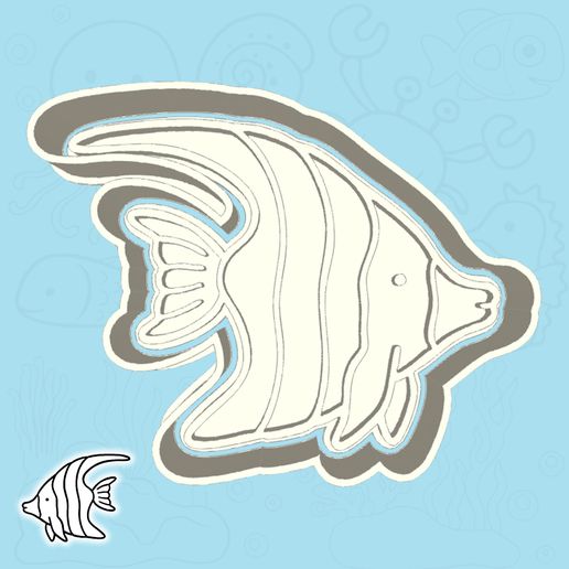 🗺️ Underwater world cookie cutters - royal angelfish (style 1)・ STL ...