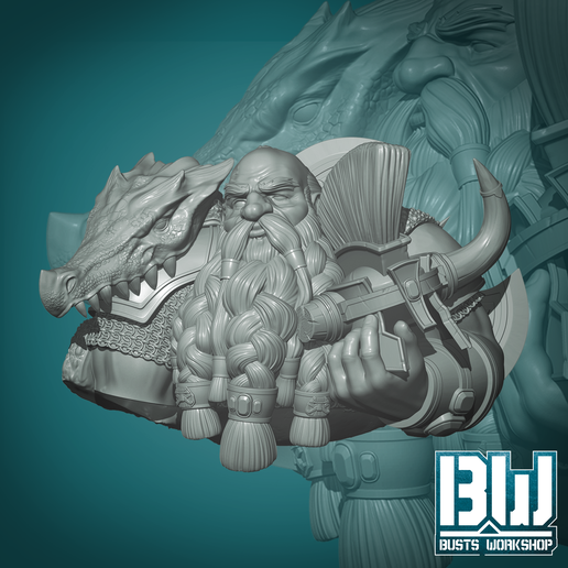 STL file DWARVEN DRAGON SLAYER (55mm Bust) 🐉 ・3D printing idea to ...