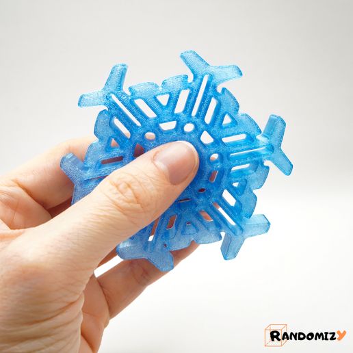 ️ Snowflake Fidget Spinner #3 (Hollowed)・ 3D File for 3D printing・Cults