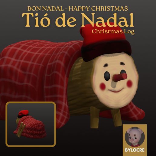 🎄 Tió de Nadal - Christmas Log・Free 3D File for 3D printing・Cults