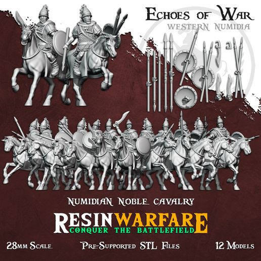 🎲 Numidian Noble Cavalry - Echoes of War: Punic Wars・ 3D File for 3D ...