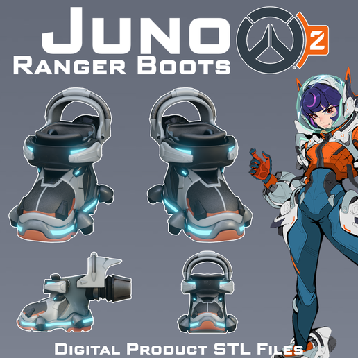 3D file Si Fi Juno Space Ranger Prerelease Boots Overwatch 2 🛰 ・3D ...