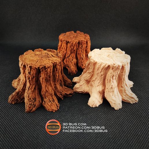 🌳 Decorative Tree Stump・ STL File for 3D printing・Cults