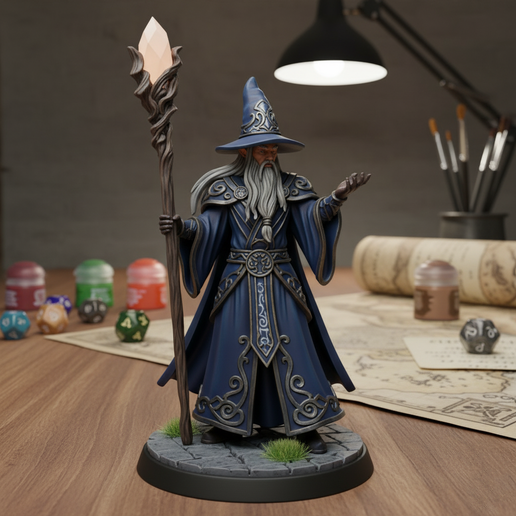 🧝 High Elf Archmage with Crystal Staff STL - High-Detail Tabletop DnD ...