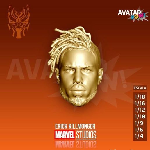 🎨 Erick Killmonger (Head)・ STL File for 3D printing・Cults