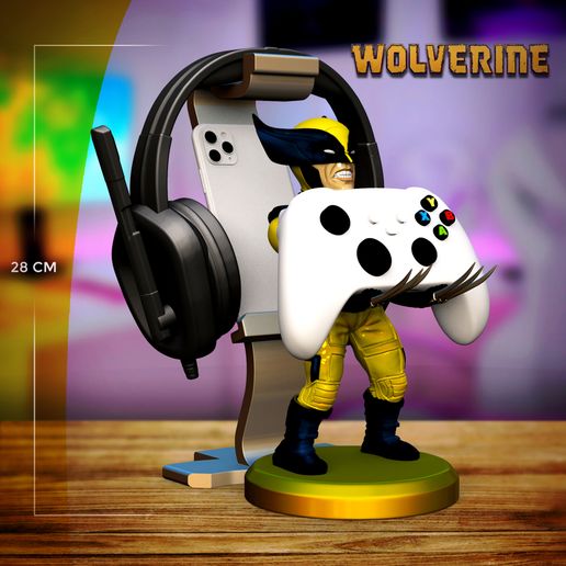 STL file WOLVERINE - MULTIFUNCTIONAL JOYSTICK & HEADPHONE HOLDER ...
