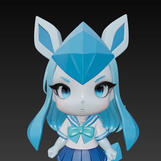 🐉 glaceon chibi pokemon・ STL File for 3D printing・Cults