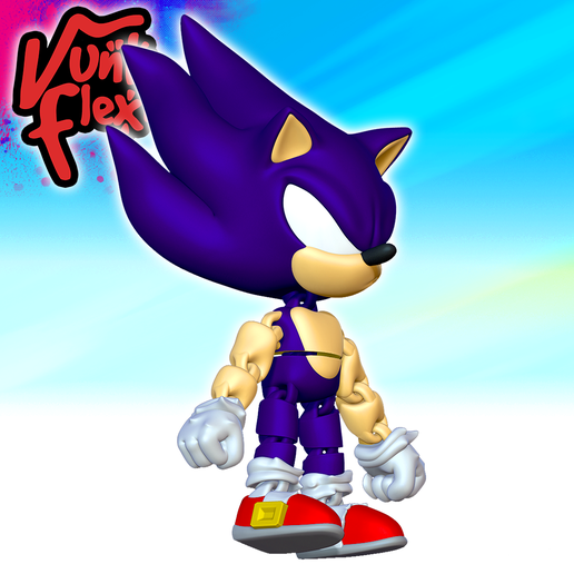 Файл STL Sonic the Hedgehog Dark Sonic MultiColor Flexi Print-In-Place ...