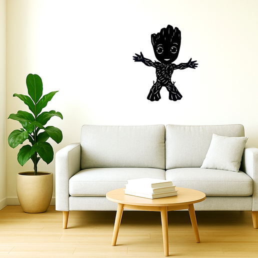 🦸 groot wall decoration・ STL File for 3D printing・Cults