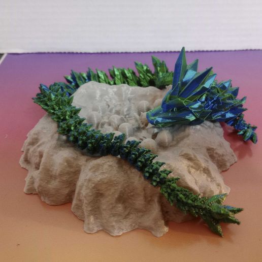 STL file Crystal Dragon Display Stand Holder - Nest Diorama for ...