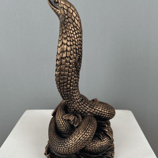 🐍 Coiled Cobra Snake Statue 3D Printable Model STL・ STL File for 3D ...