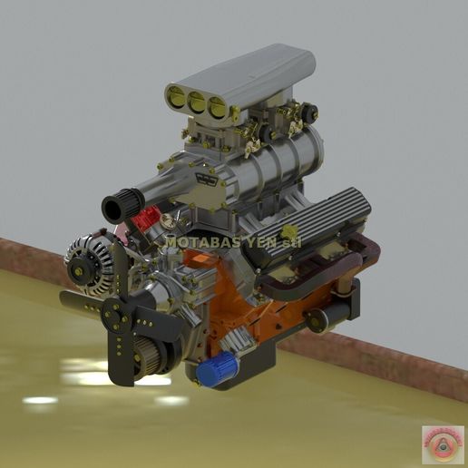 🌆 DODGE MOPAR 440 MAGNUM SUPERCHARGER - ENGINE・ STL File for 3D ...