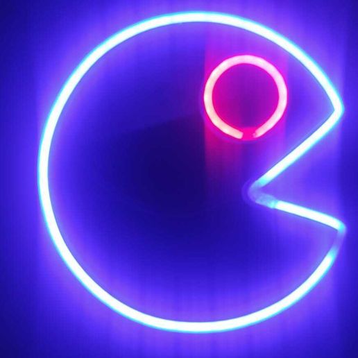 🧹 Pac-Man V2 flex neon sign・ STL File for 3D printing・Cults