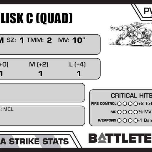 🎲 MWDA Protomech Basilisk Quad 6mm scale・ STL File for ・Cults