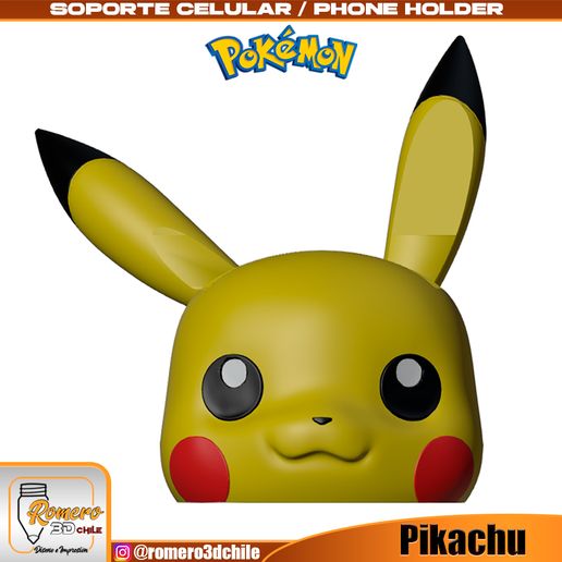 🐉 Pokemon Pikachu Cell Phone Holder / Phone Holder・ STL File for 3D ...