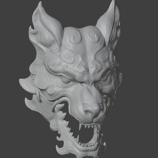 snarling wolf mask